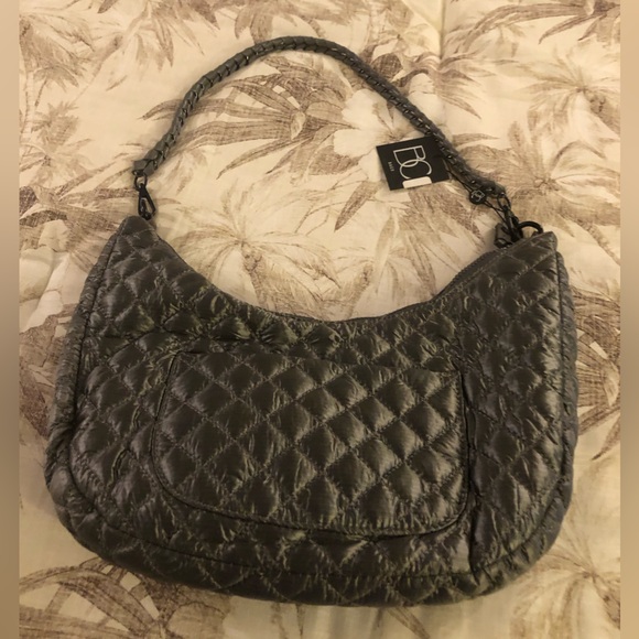 BC Bags | Bags | New In Package Pewter Quilted Hobo Bag With Diamond ...